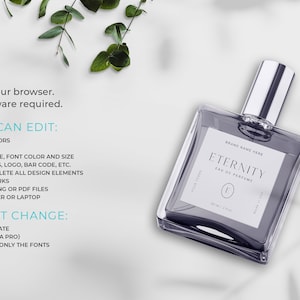 Luxury Perfume Bottle Label Design, Printable Perfume Labels, Custom ...