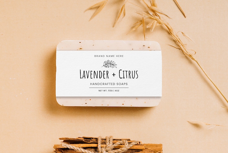 Handmade Soap Labels Template, DIY Soap Packaging, Printable Soap Wraps ...
