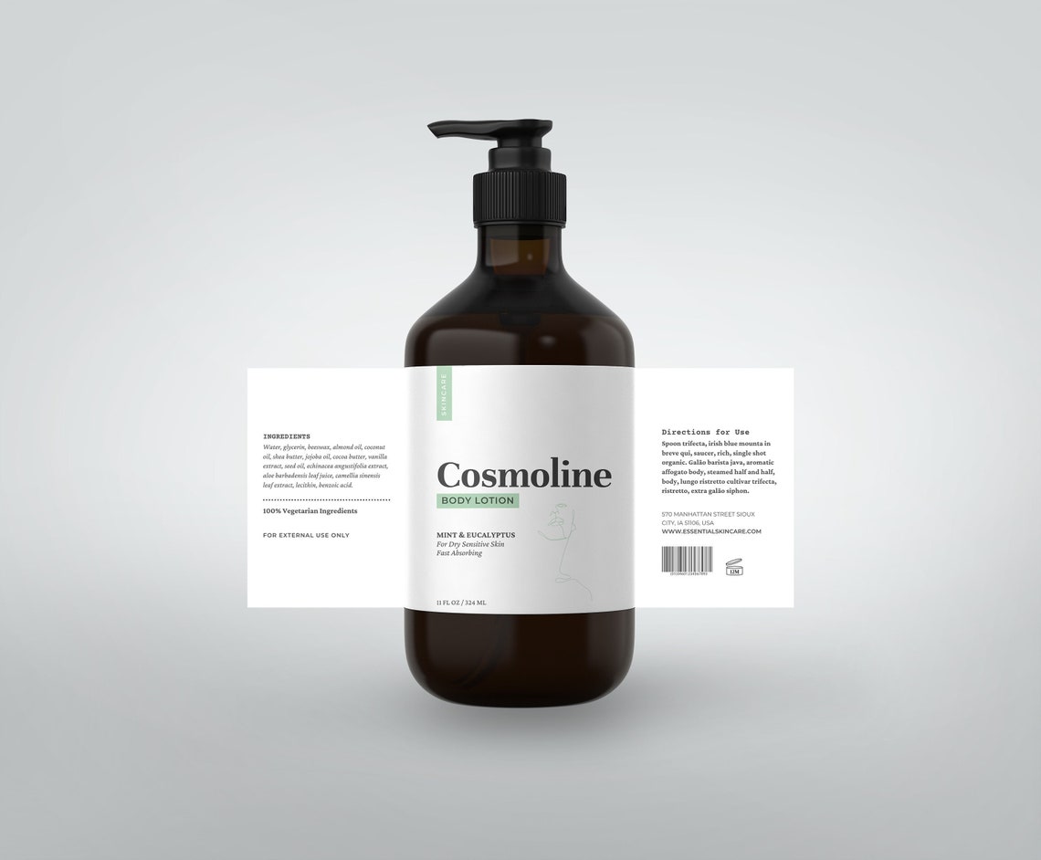 Custom Bottle Label - DIY Bottle Label Template - Dropper Bottle Label ...
