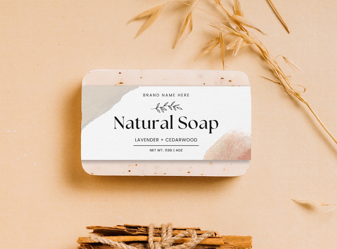 Soap Labels Template, Soap Bar Label Sticker, Customizable, Printable ...