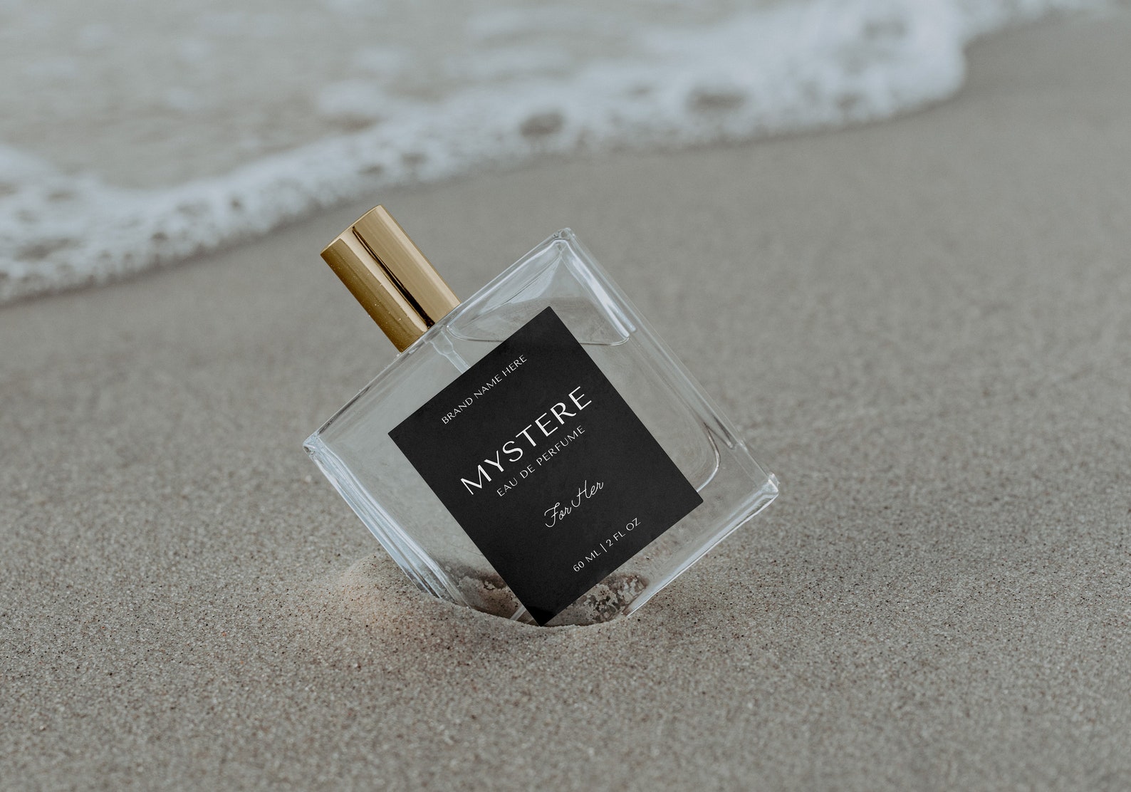 Perfume Bottle Label Template, Canva Editable Perfume Stickers Design ...