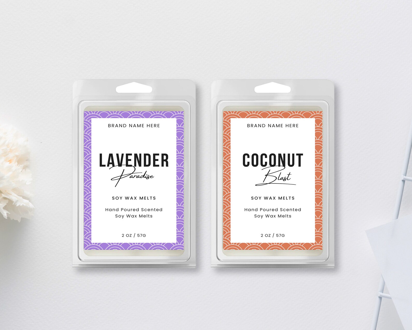 Wax Melt Labels Template, Wax Tart Label Design, Clamshell Wax Label ...