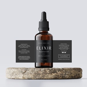 Essential Oil Labels Template, Dropper Bottle Label, Serum Label ...