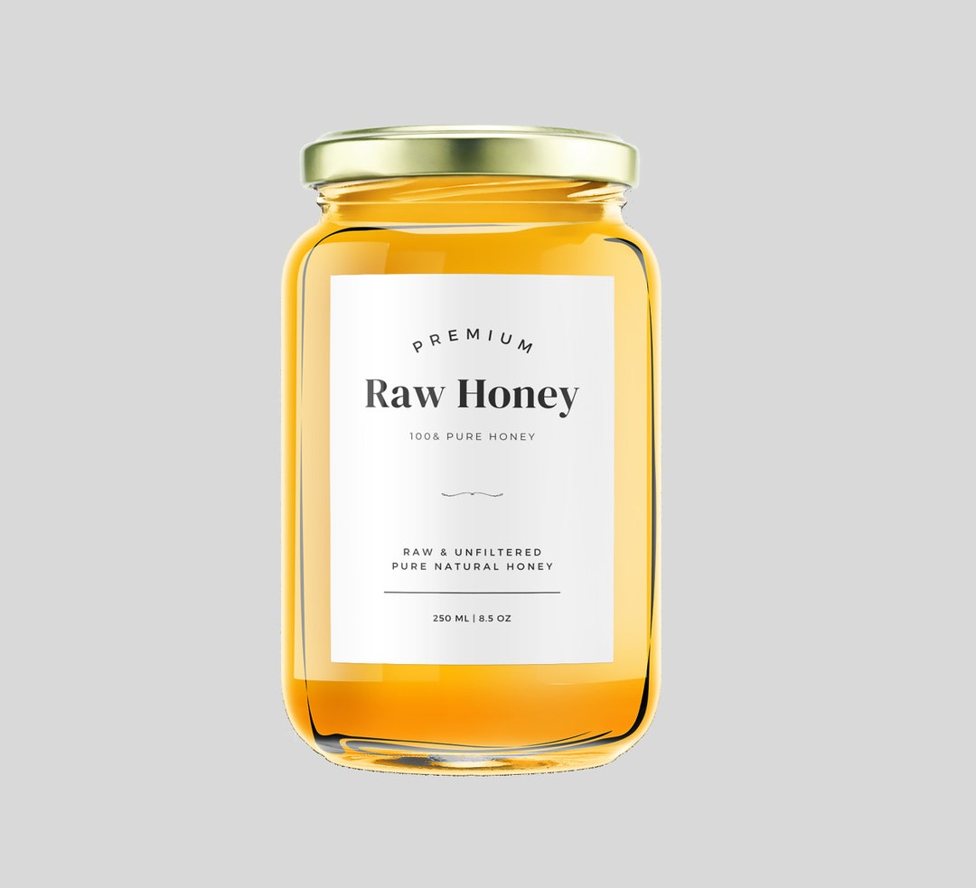 Honey Jar Labels, Homemade Honey Labels, Jar Label Template, Mason Jar ...