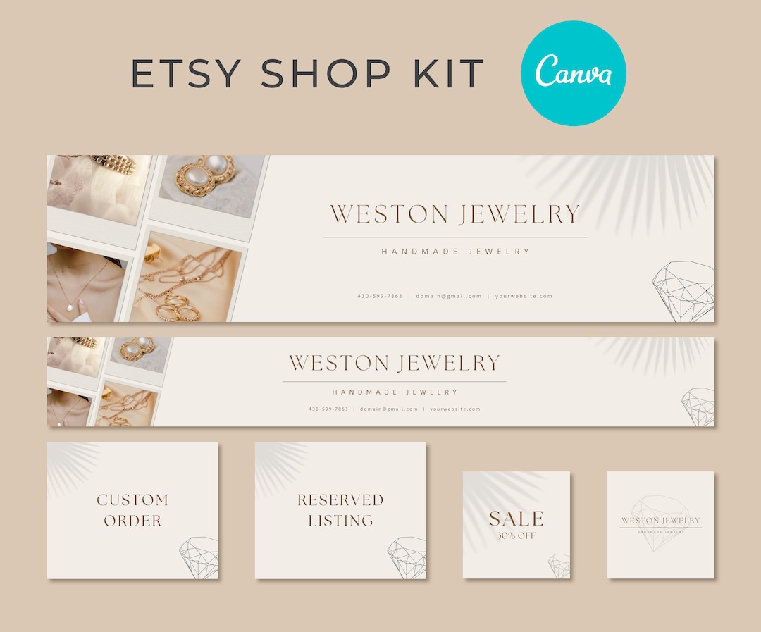 Jewelry Store Etsy Banner, Etsy Shop Kit, Etsy Shop Banner, Etsy Shop ...