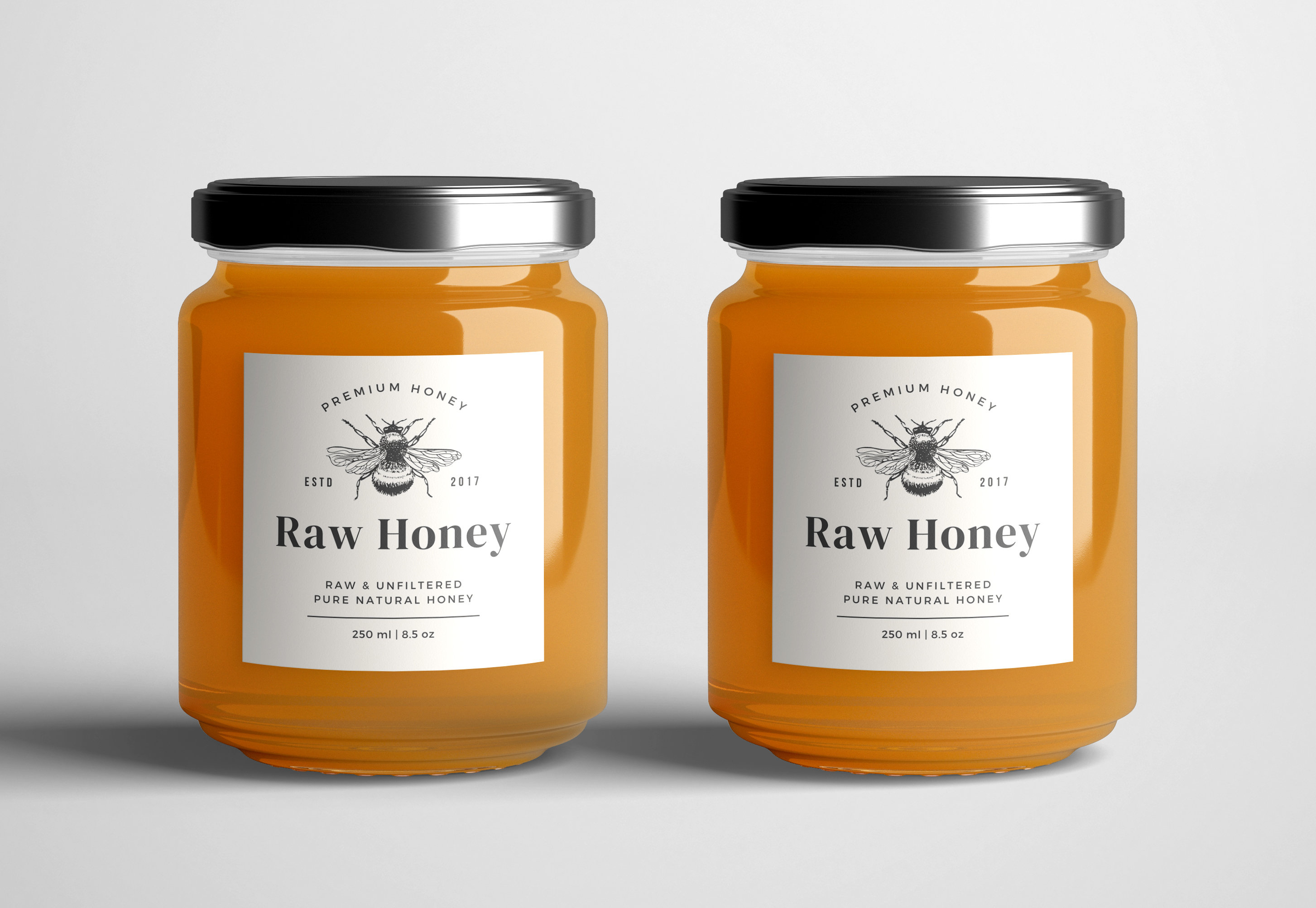 Honey Labels, Honey Jar Labels Template, Round Label Honey, Black Honey ...