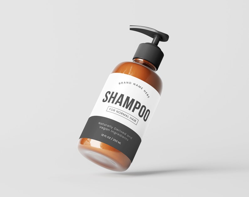 Shampoo Bottle Label Template, Body Wash Labels, Cosmetic Packaging ...