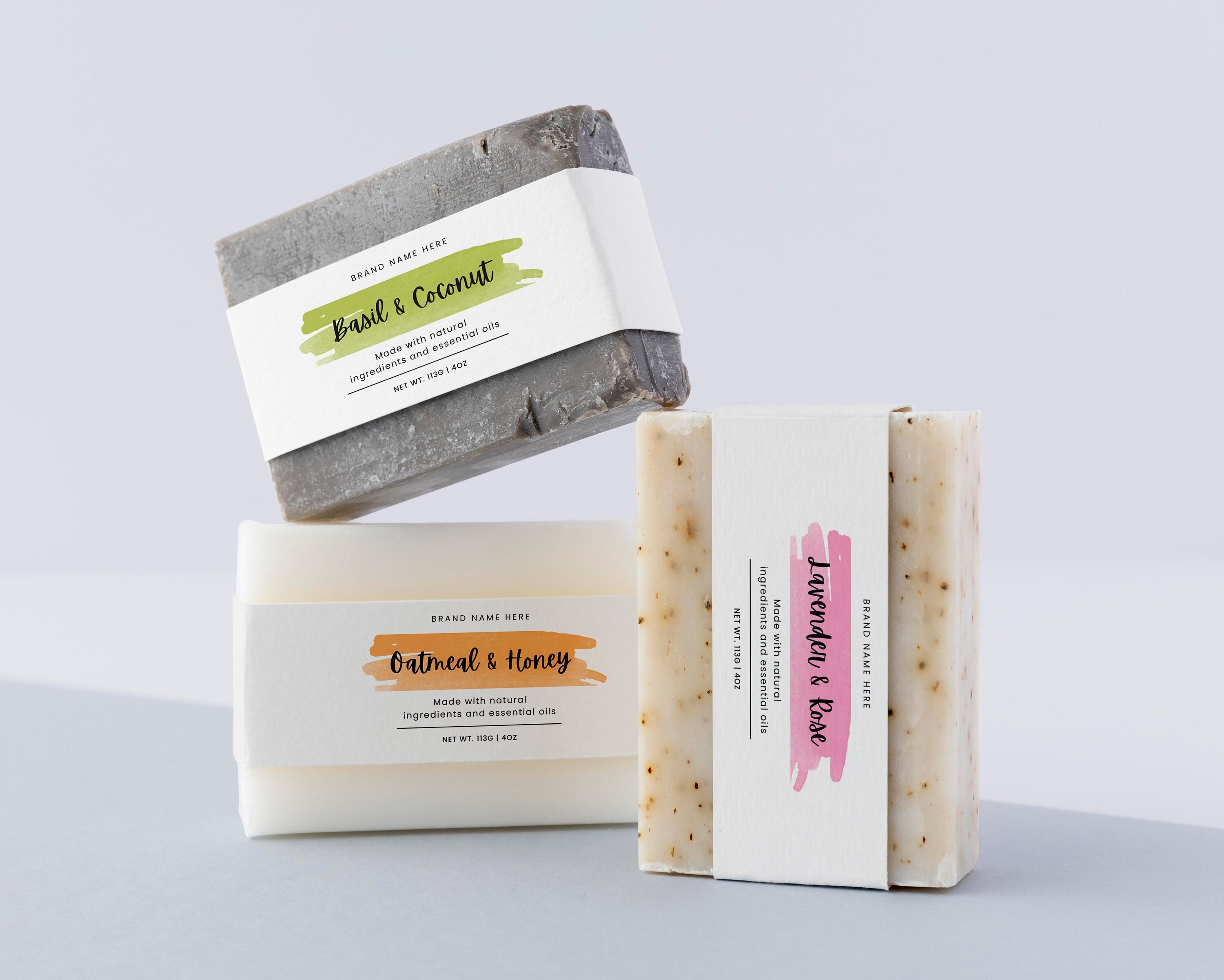 Soap Bar Labels Template, Homemade Soap Label, Wrap Around Labels, Soap ...