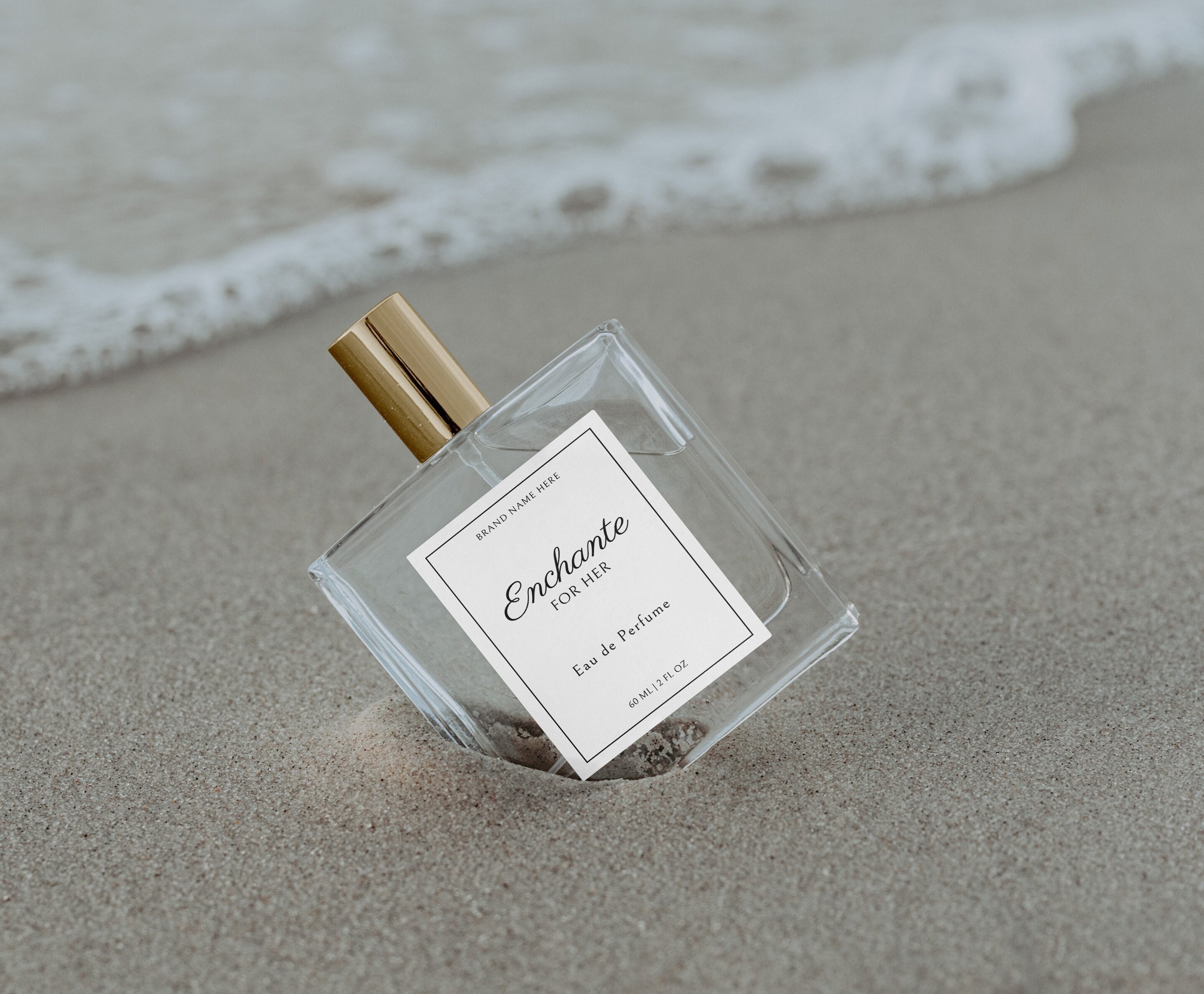 Perfume Bottle Label Template, Canva Fragrance Stickers Design, Luxury ...