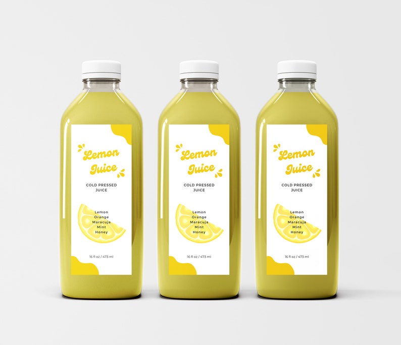 Juice Bottle Label Template, Juice Labels, Custom Juice Labels ...