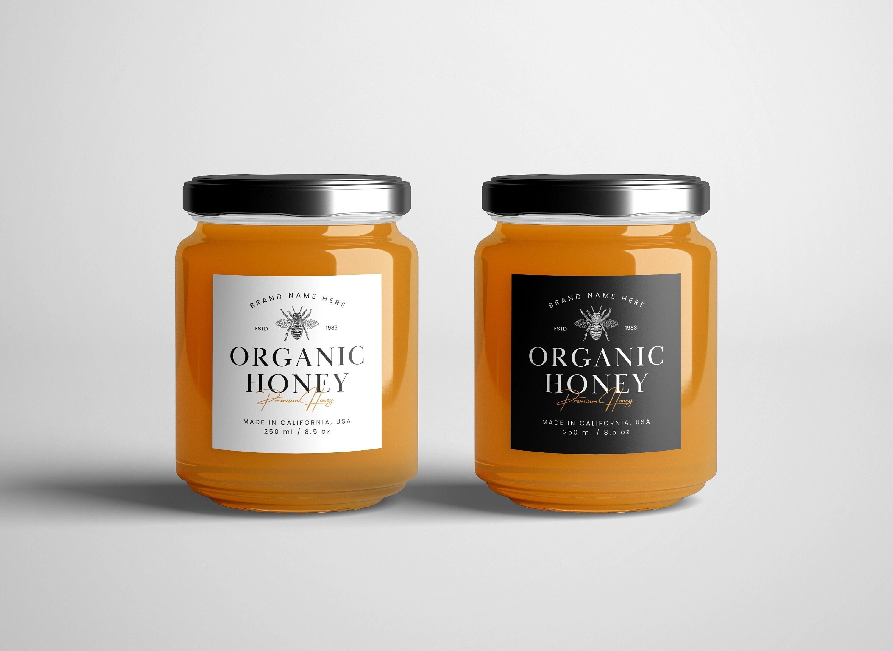 Honey Jar Label Template, Honey Stickers Design, Canva Honey Tags ...