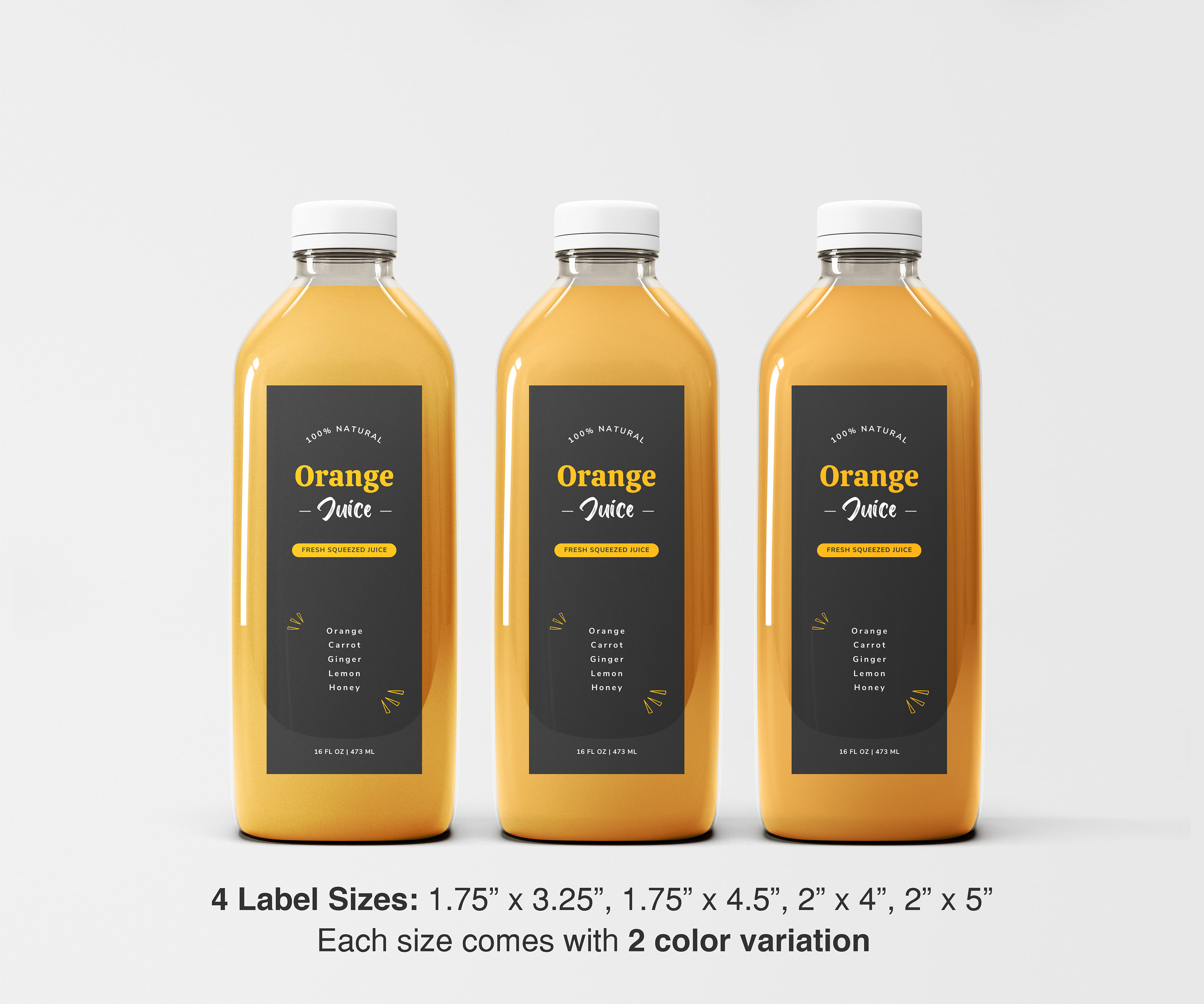 Juice Bottle Labels Template, Juicing Labels, Editable Juice Labels ...