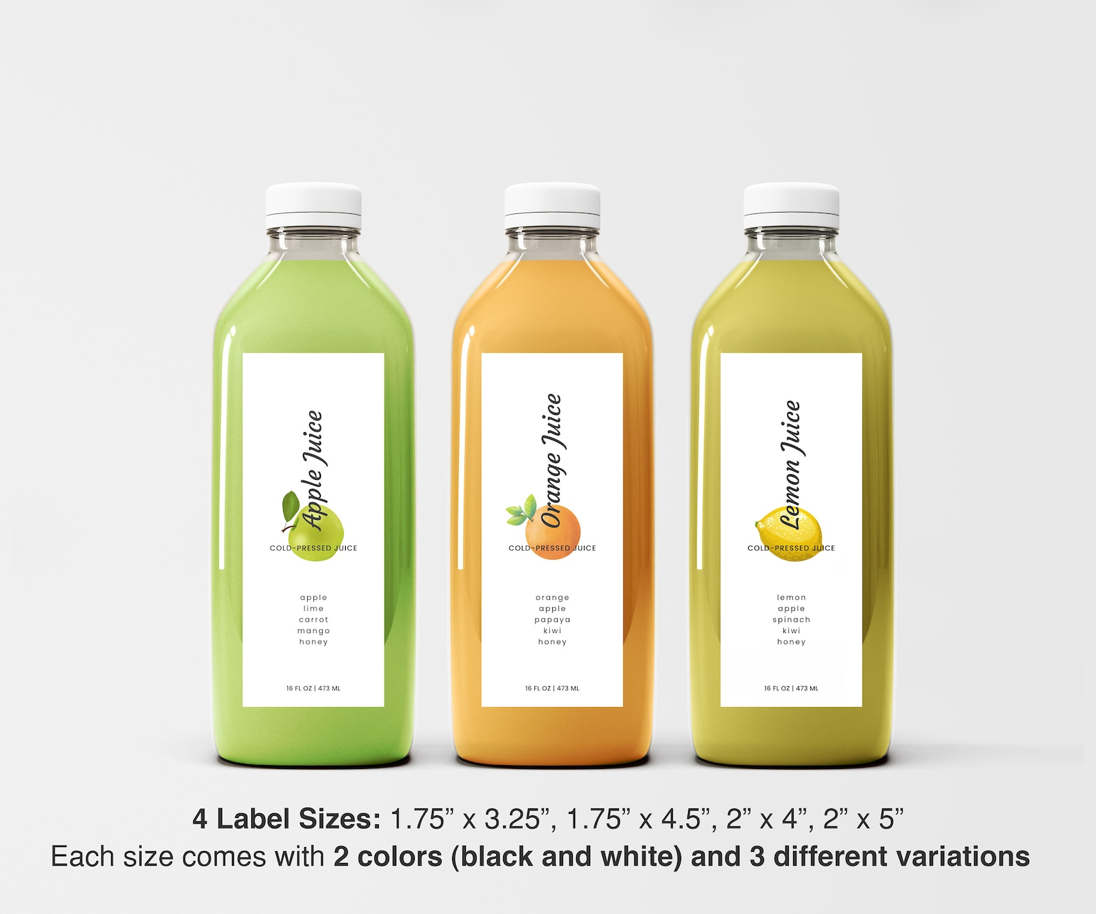 Juice Bottle Labels, Juice Custom Labels, Editable Juice Labels ...