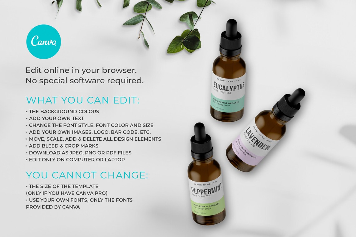 Custom Product Label Editable Label Template Stylish - Etsy