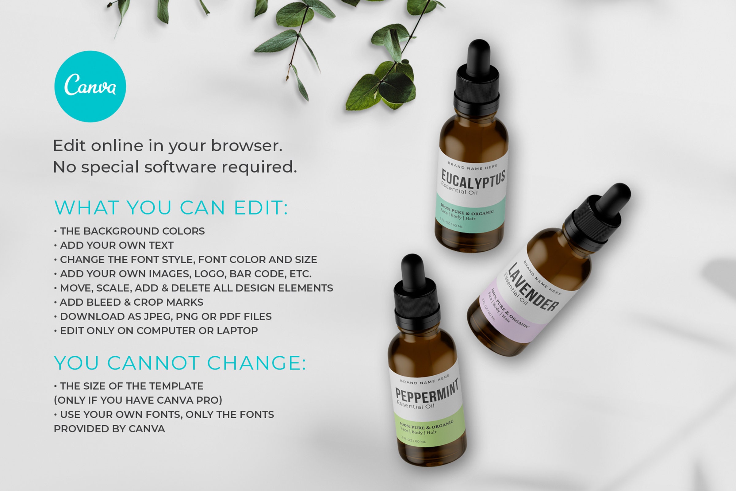 Custom Product Label - Editable Label Template - Stylish Dropper ...