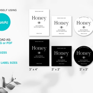 Customizable Honey Labels Template, Premium Honey Jar Labels for ...