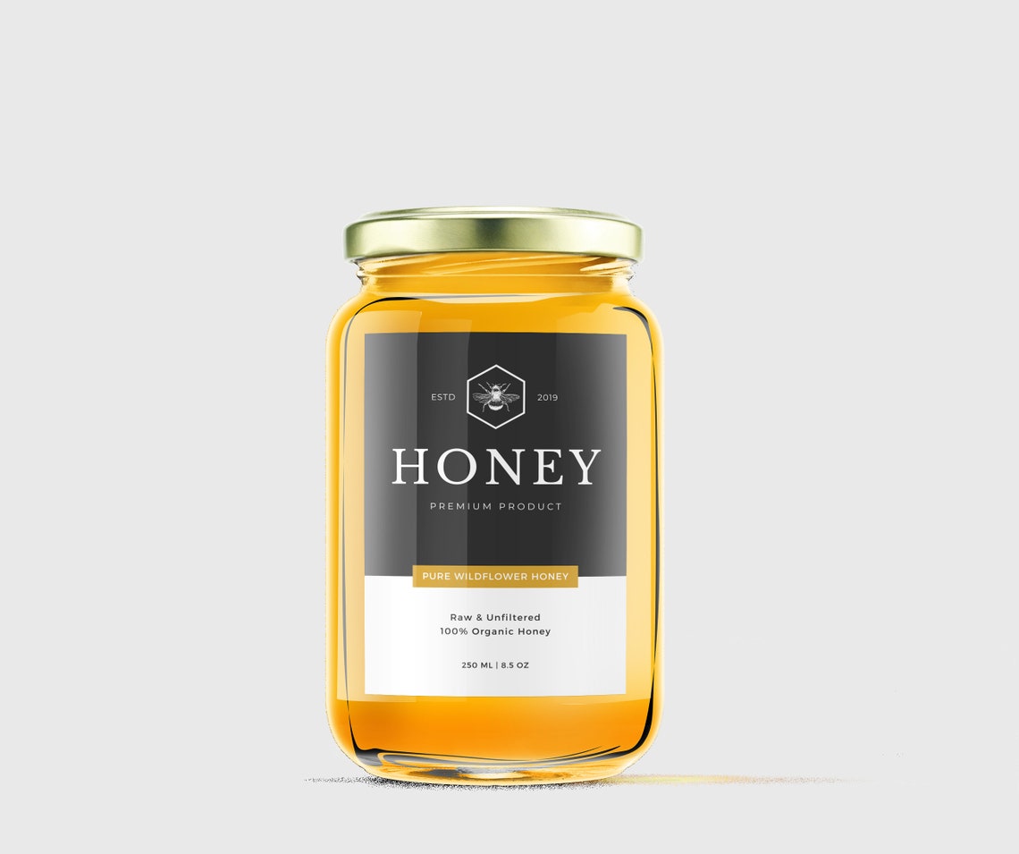Honey Labels Template, Honey Jar Labels, Editable Honey Label, Instant ...