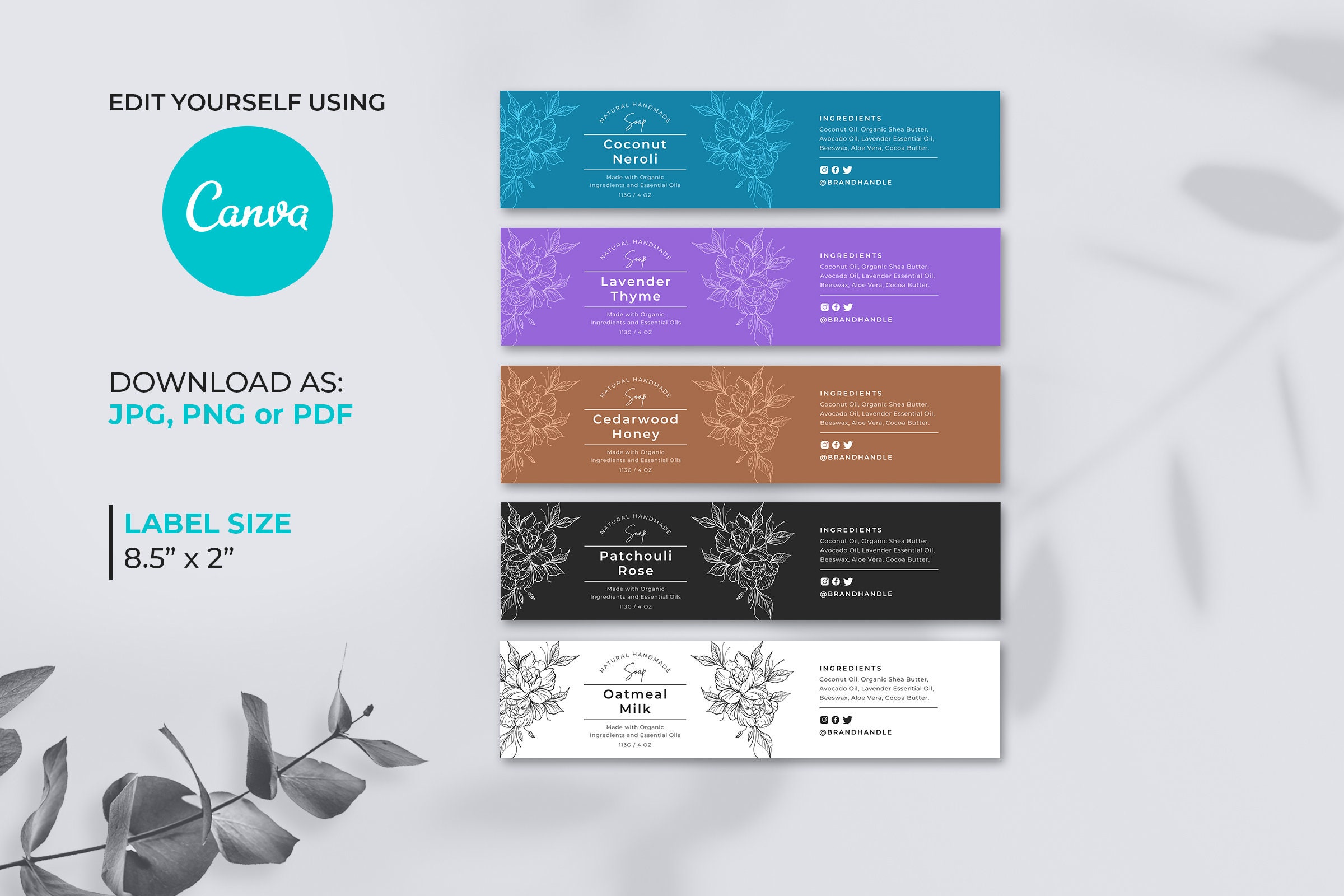 Soap Labels Template Soap Label Sticker Printable Soap - Etsy