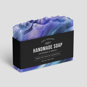 Soap Bar Label Template, Homemade Soap Wrapper, Canva Soap Band Design ...