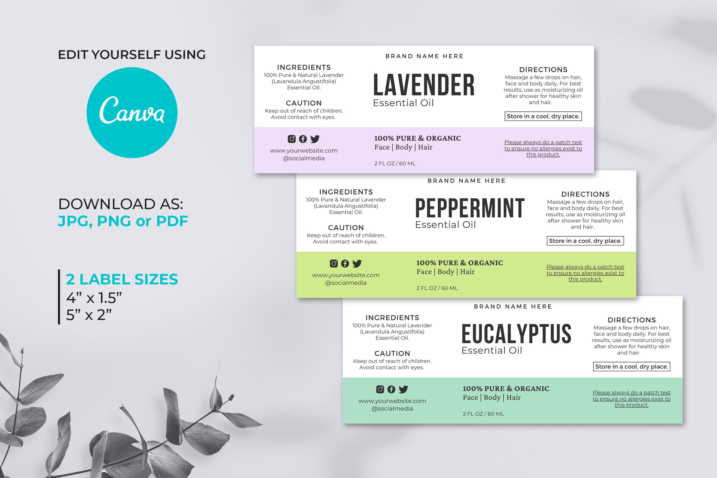 Custom Product Label Editable Label Template Stylish - Etsy