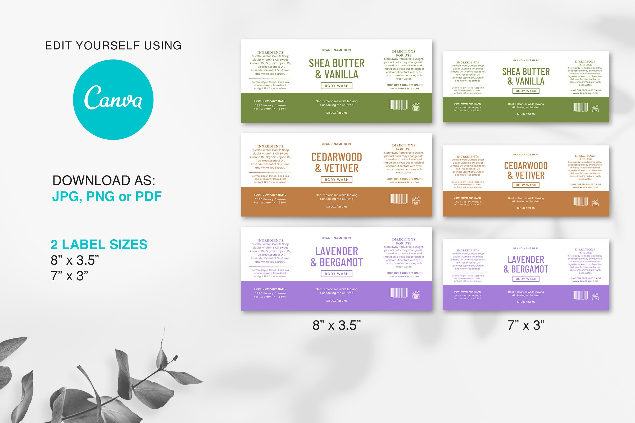 Soap Dispenser Bottle Label Template, Printable Cosmetic Labels, Canva ...