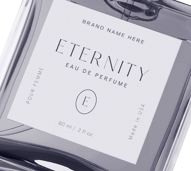 Luxury Perfume Bottle Label Design, Printable Perfume Labels, Custom ...