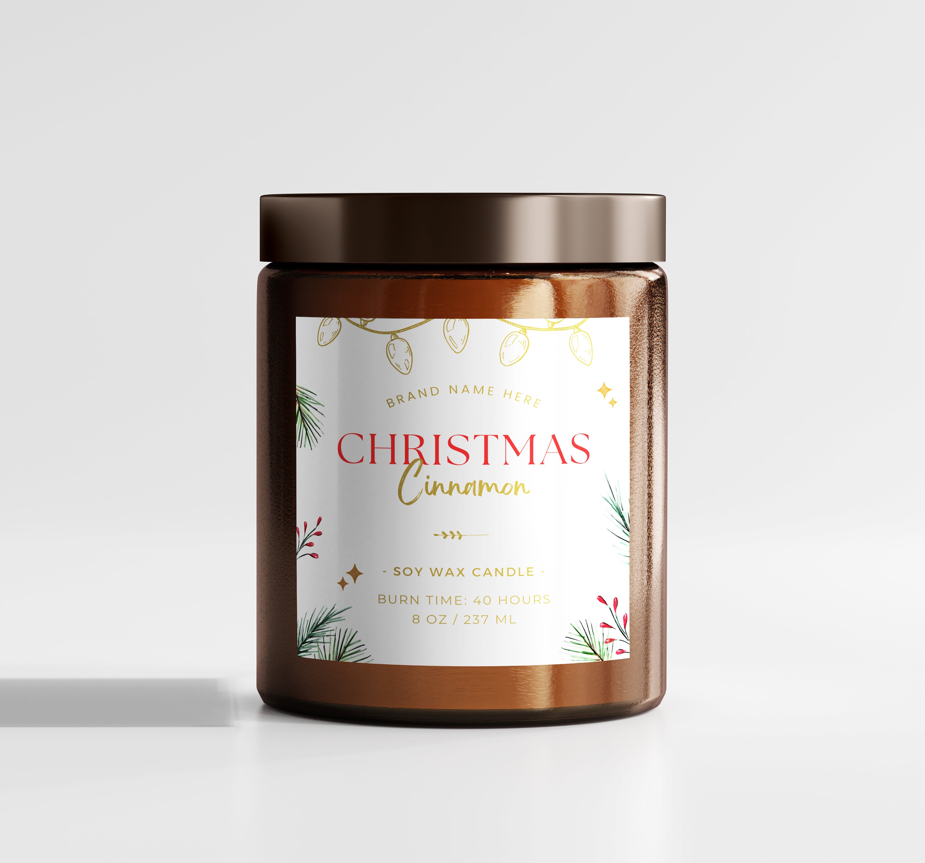 Christmas Candle Labels Template, Canva Candle Label, Christmas Gifts ...