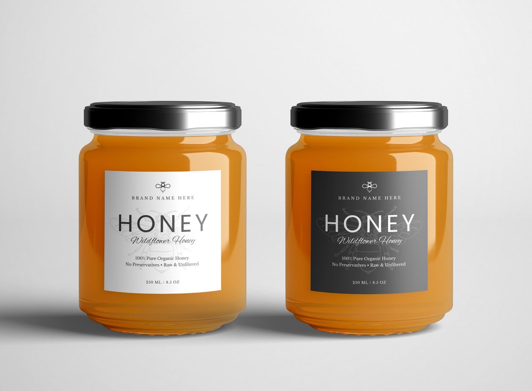 Honey Jar Labels Template, Jam Jar Label, Custom Jar Label, Round Jar ...