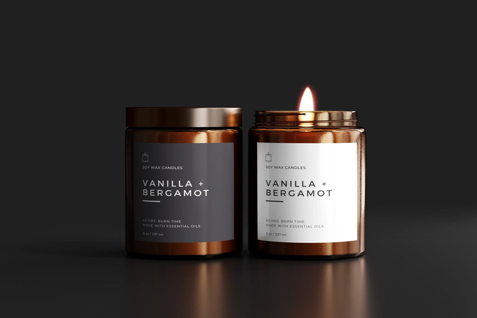 Minimal Jar Candle Label Template Canva Candle Label Design Modern ...