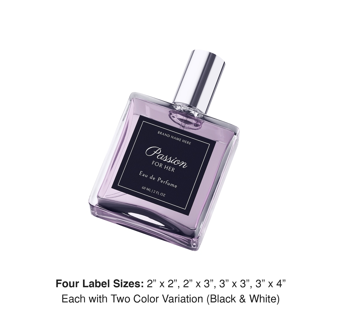 Perfume Bottle Label Template, Canva Fragrance Stickers Design, Luxury ...