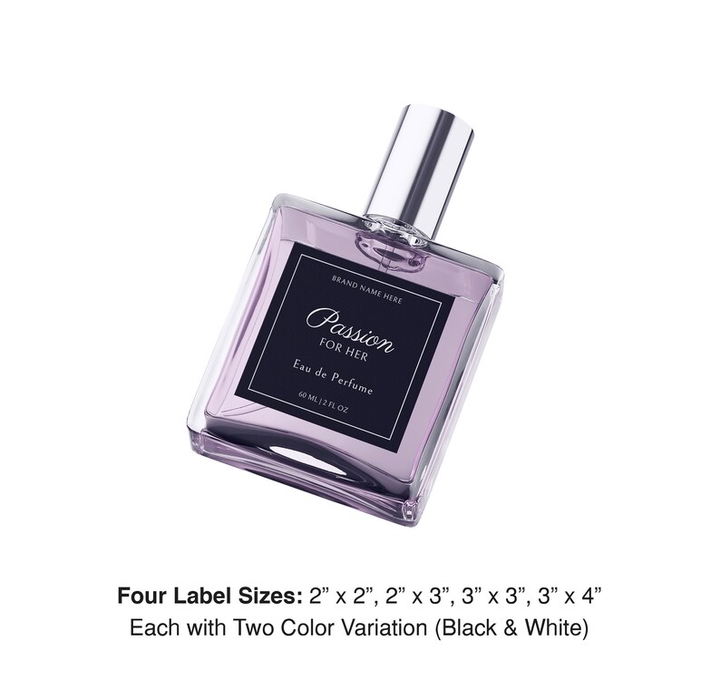 Perfume Bottle Label Template, Canva Fragrance Stickers Design, Luxury ...