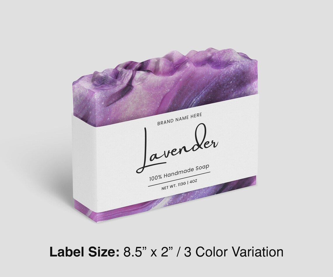 Customizable Soap Wrap Label Template, Professional Soap Bar Labels ...