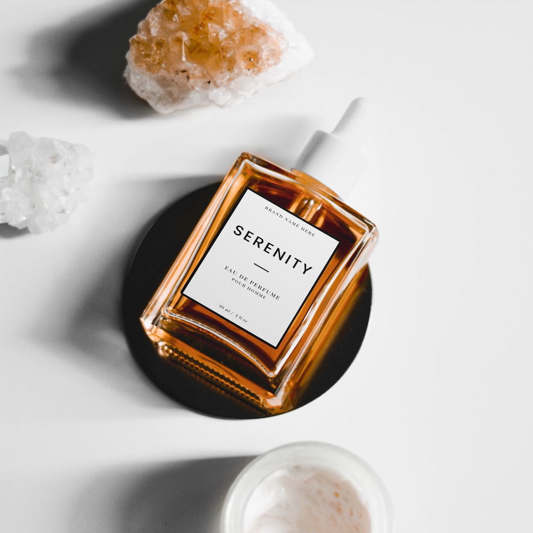 Canva Perfume Bottle Labels Design, Gold Metal Labels, Custom Fragrance ...