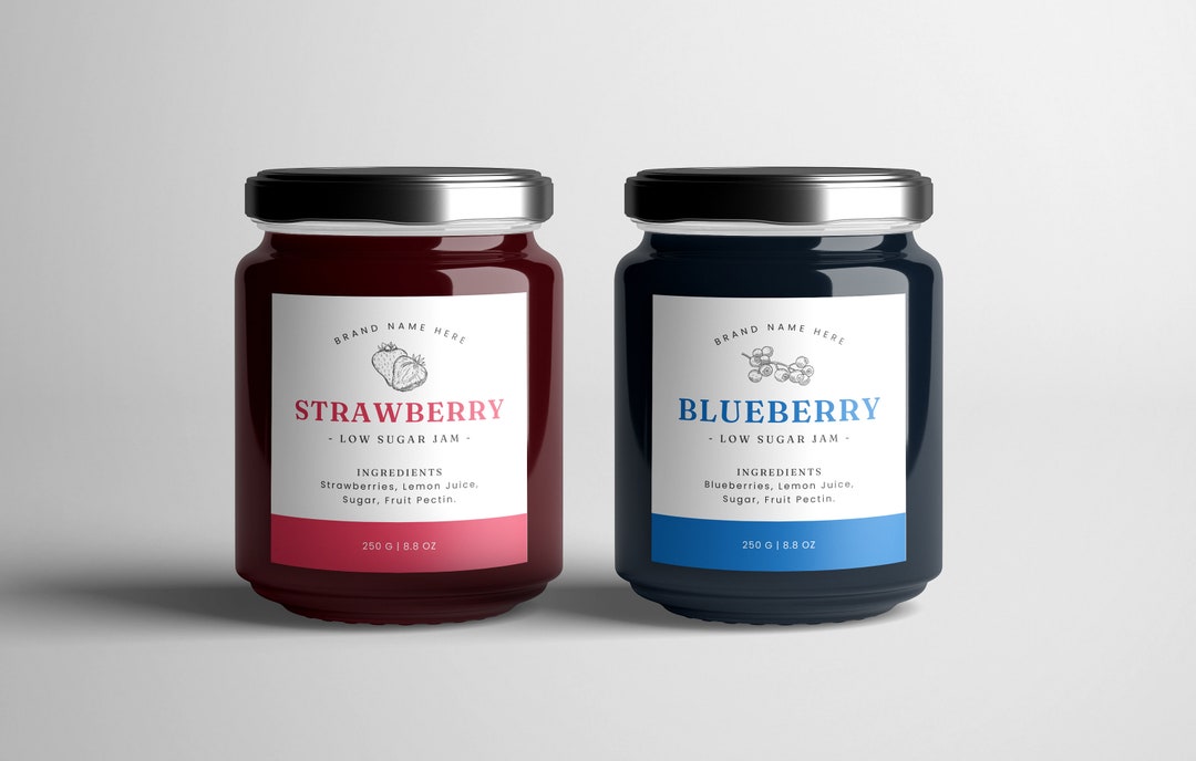 Canva Jam Jar Labels, Mason Jar Label Template, Canning Labels, Honey ...