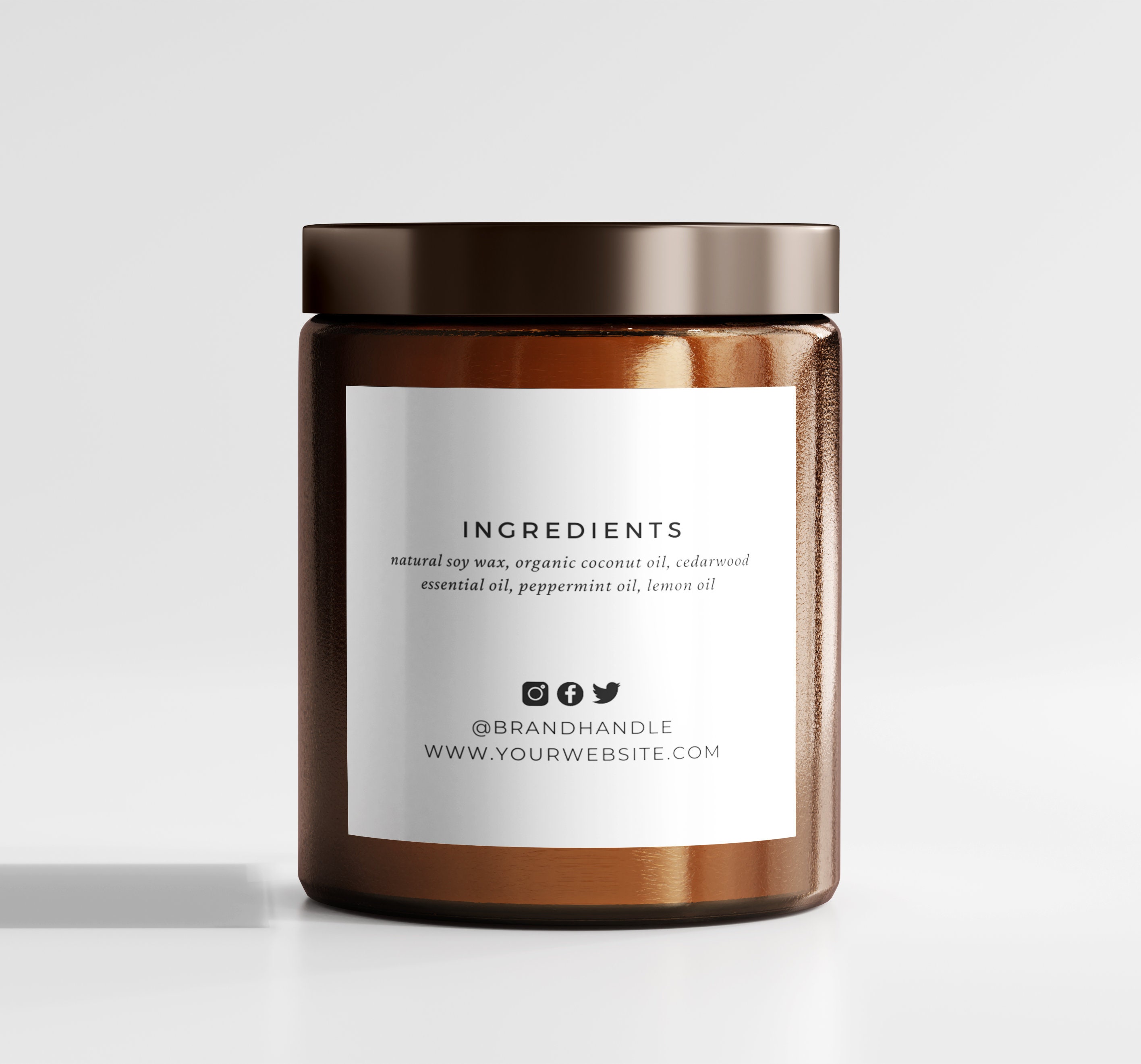 Candle Jar Label Template Minimal Candle Label Design Canva Modern ...