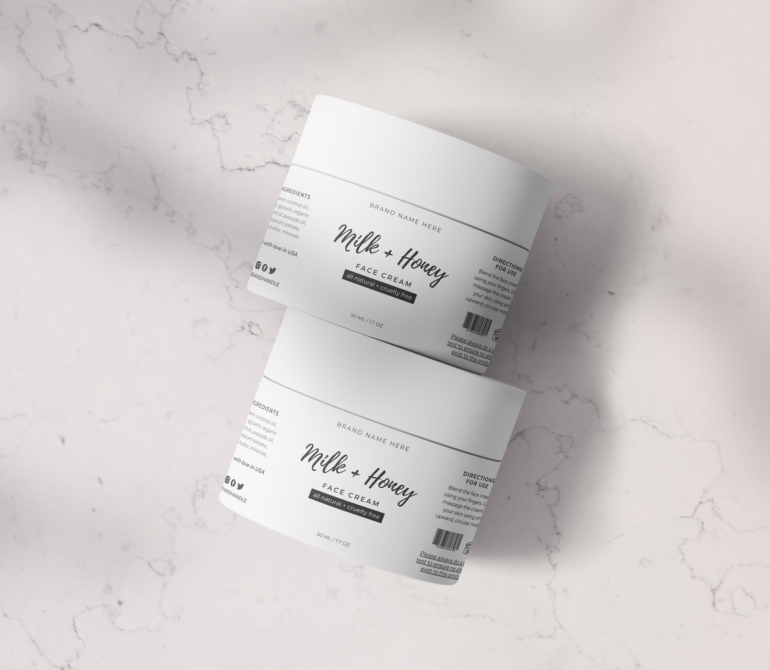 DIY Label Template - Editable Jar Label - 5x2 - Body Cream Jar ...