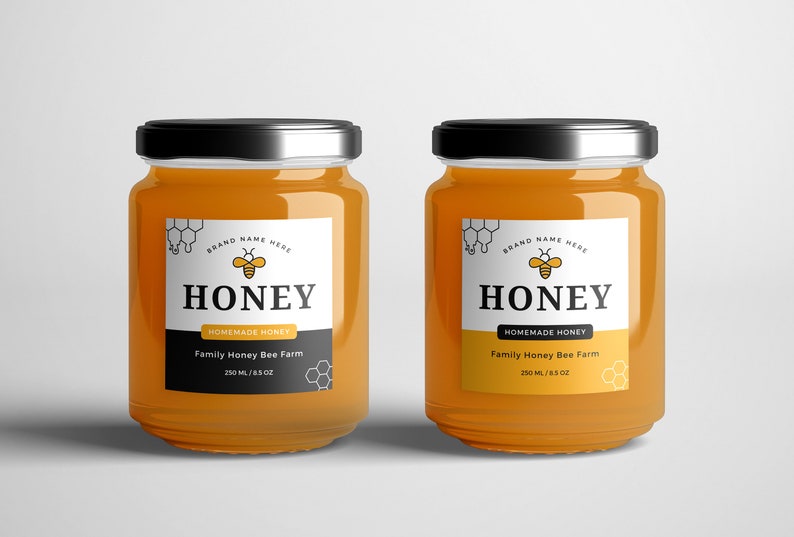 Canva Honey Jar Labels Template, Editable Jam Jar Labels, DIY Honey ...
