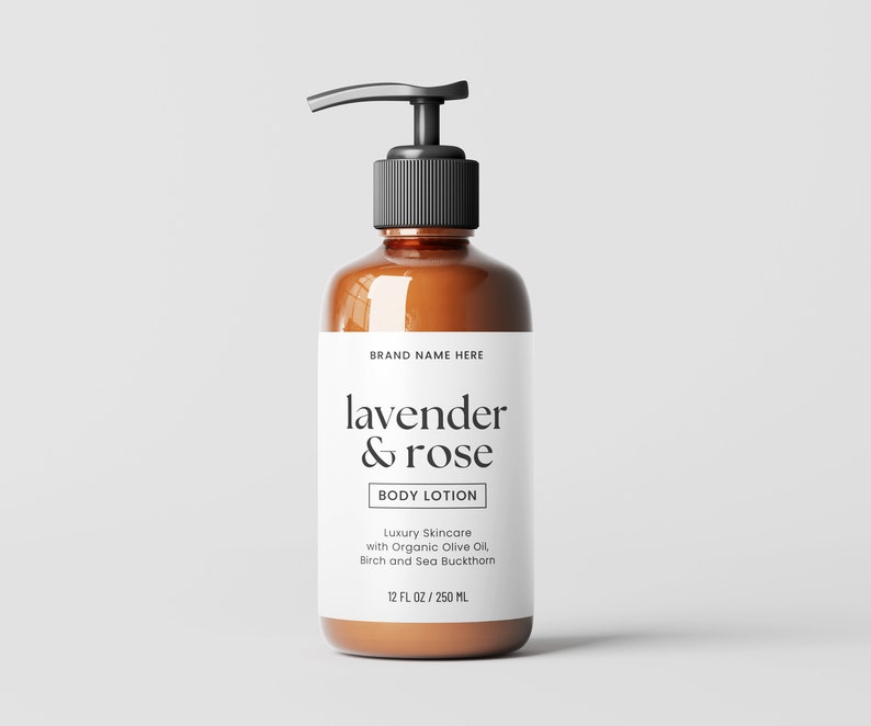 Skincare Dispenser Bottle Label Template, Pump Bottle Labels, Body ...