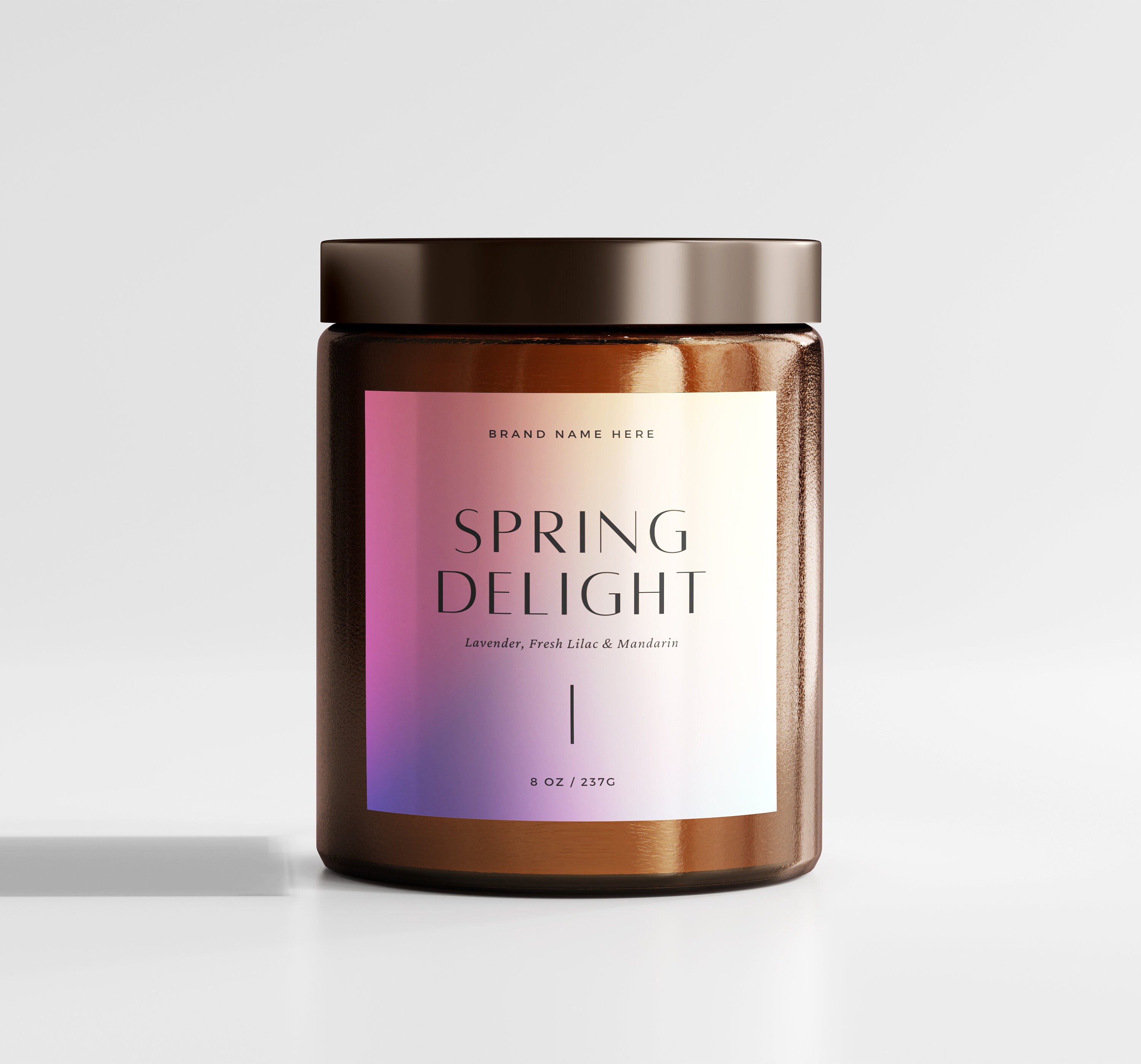 Colorful Candle Labels Template Gradient Candle Label Spring Summer ...