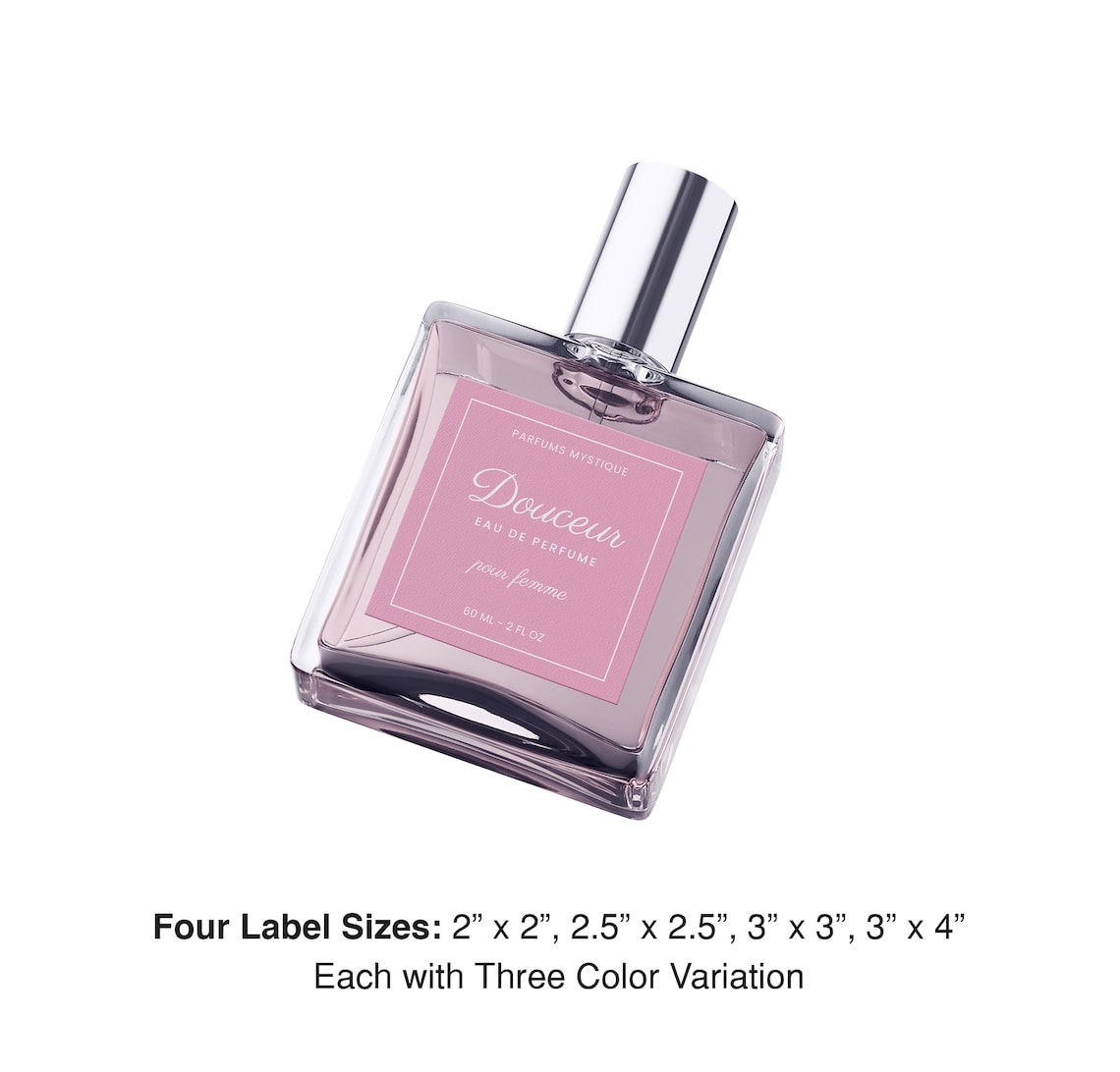 Luxury Perfume Bottle Labels, Customizable Fragrance Labels, Elegant ...