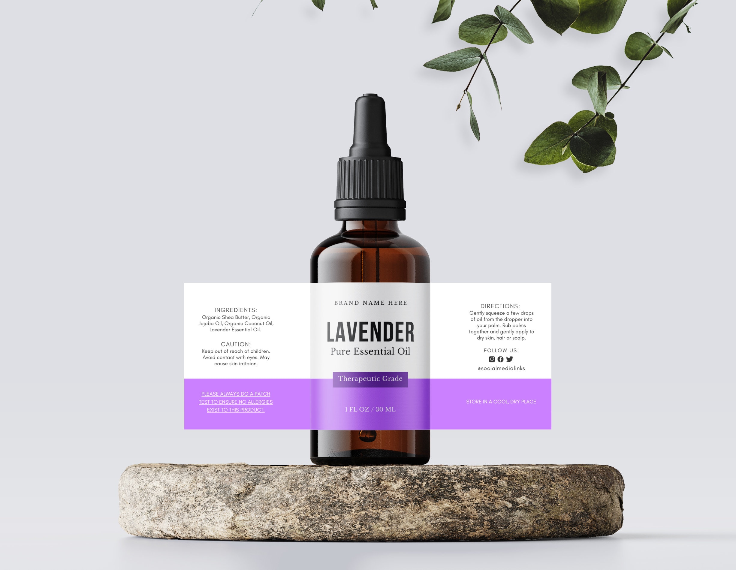 Essential Oil Bottle Labels, Hair Growth Oil Label, Dropper Bottle ...
