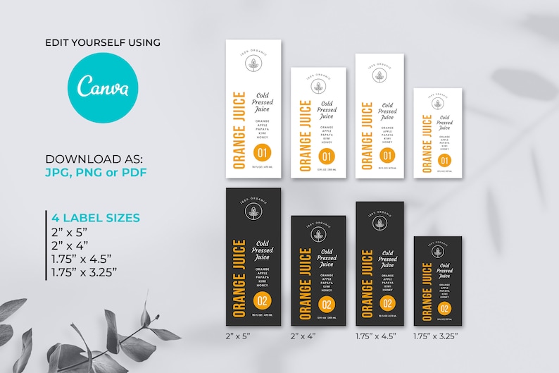 Juice Bottle Labels Template, Custom Juice Labels, Juicing Labels ...