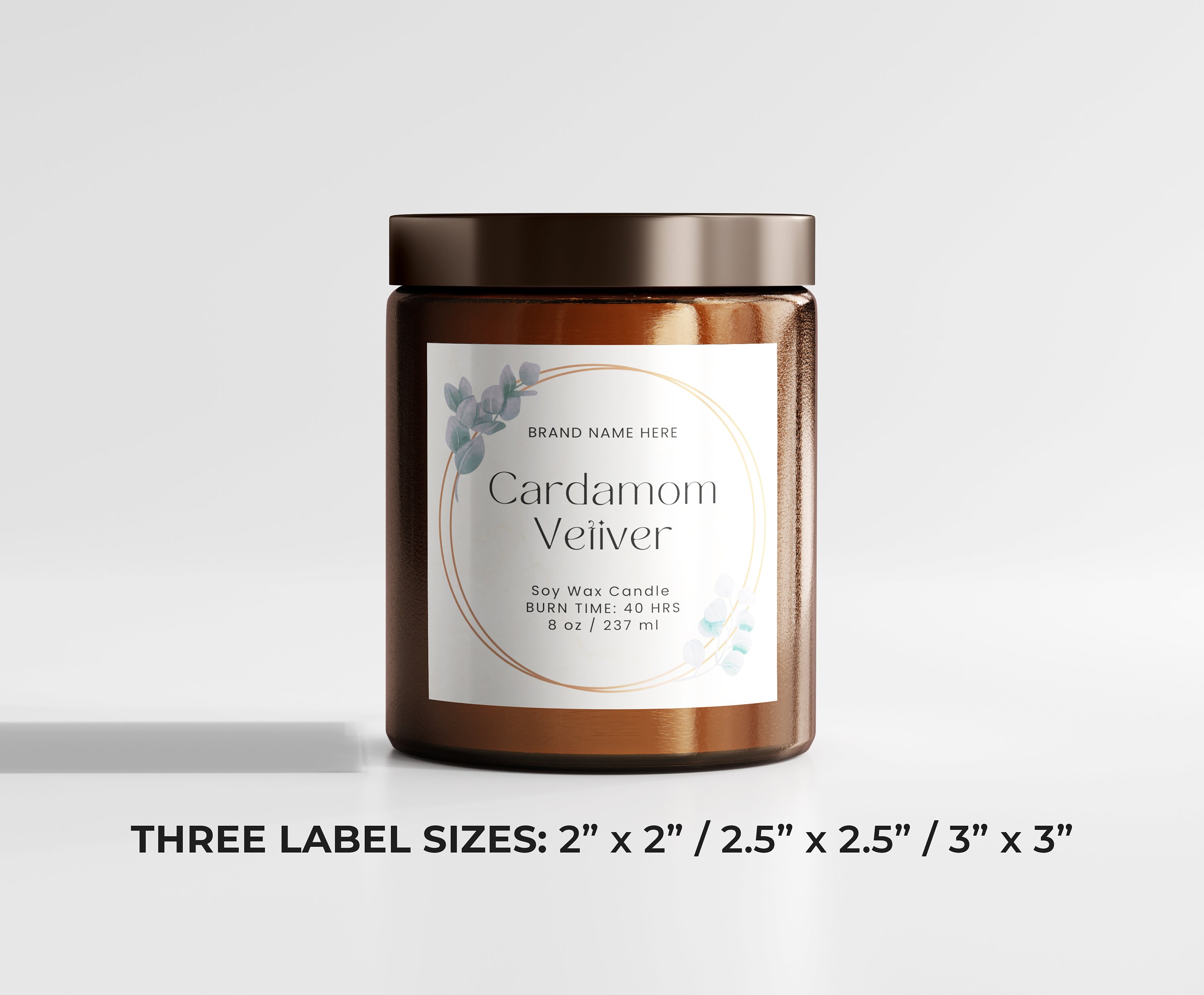 Elegant Minimal Candle Label Design for Canva, DIY Candle Branding Made ...