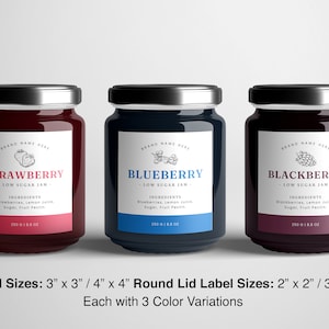 Canva Jam Jar Labels, Mason Jar Label Template, Canning Labels, Honey ...