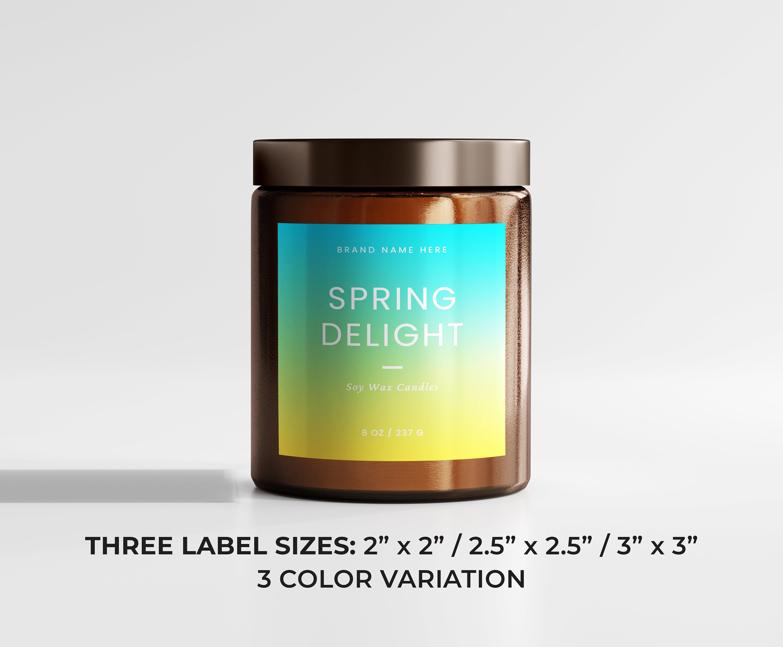 Colorful Candle Labels Template Gradient Design DIY Candle - Etsy