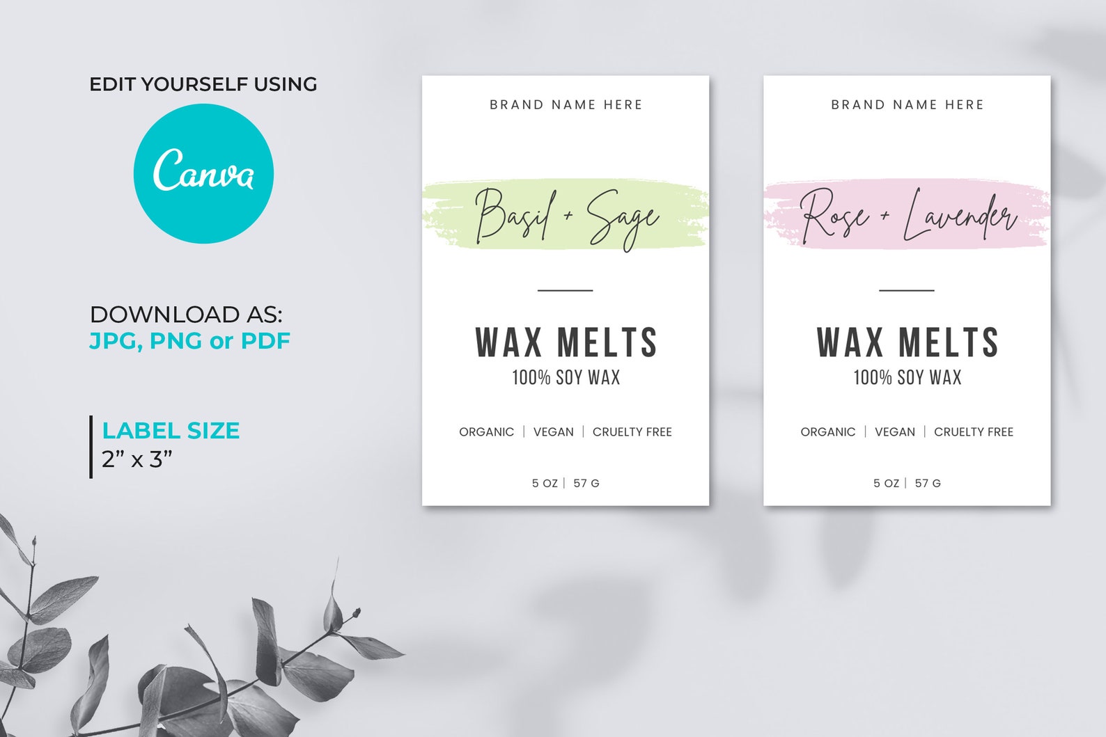 Customizable Wax Melt Labels, Printable Wax Melts Stickers, Instant ...