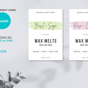 Customizable Wax Melt Labels, Printable Wax Melts Stickers, Instant ...
