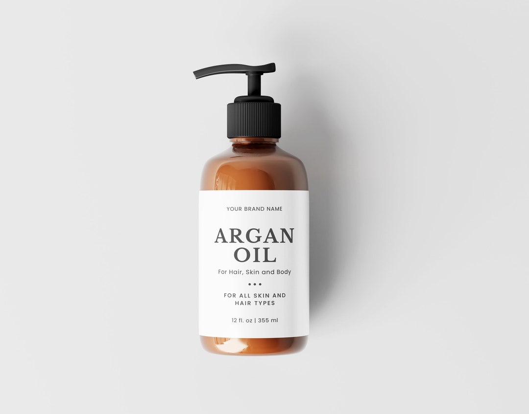 Cosmetic Label Template Design, Canva Shampoo Label, 8 Oz Dispenser ...