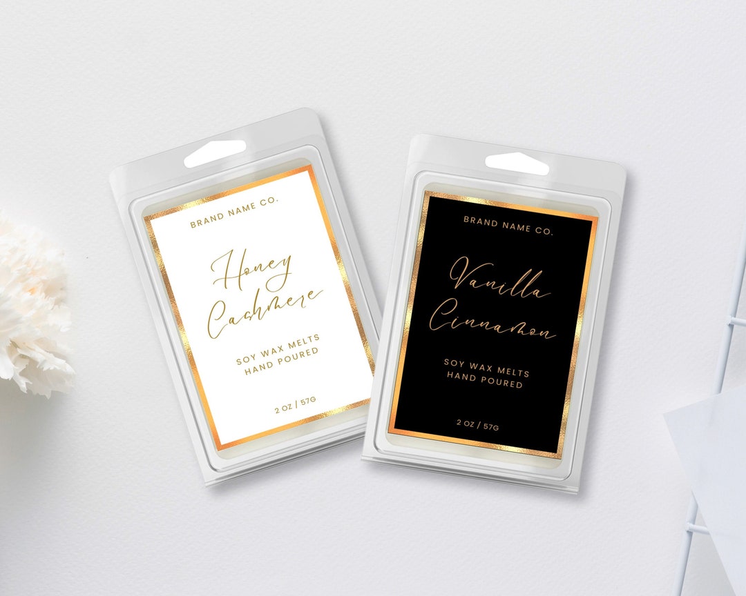Printable Wax Melt Gold Label Template, DIY Customizable Labels for Wax ...