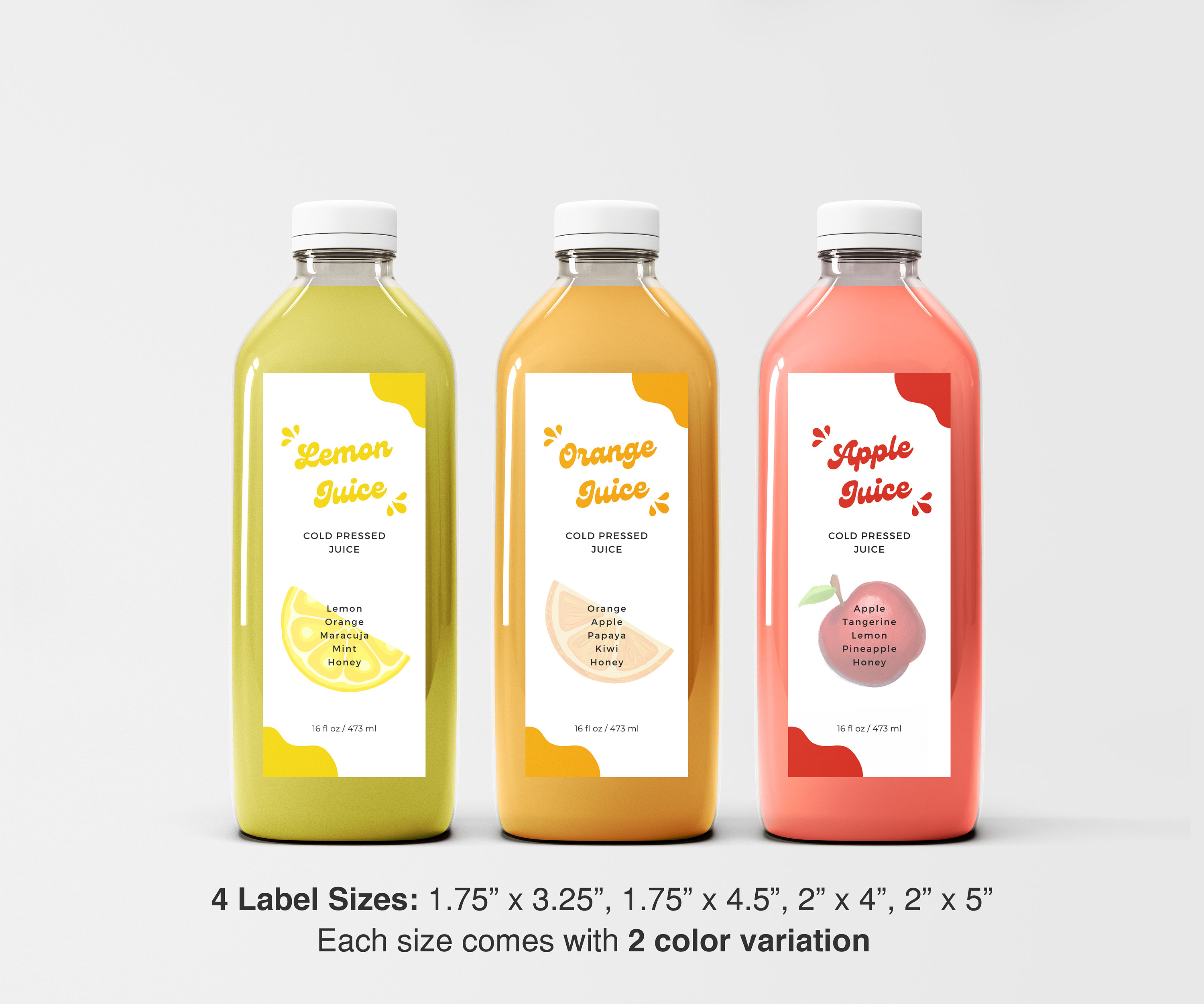 Juice Bottle Label Template, Juice Labels, Custom Juice Labels ...